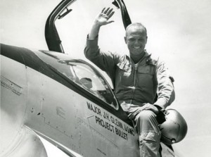 GLENN, John H., Major, USMC, with Vought F8U-1P Bu. No. 144608, Project ...
