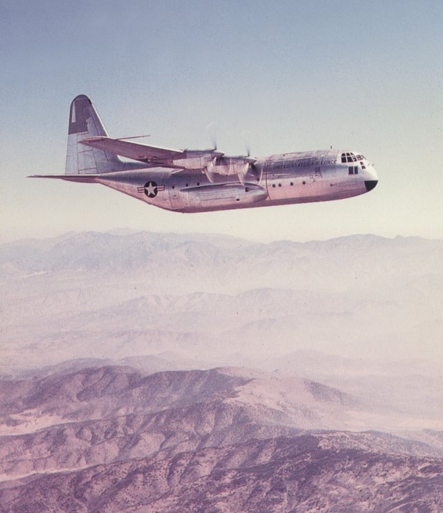 Lockheed YC-130 53-3397 prototype in flight, color | This Day in Aviation