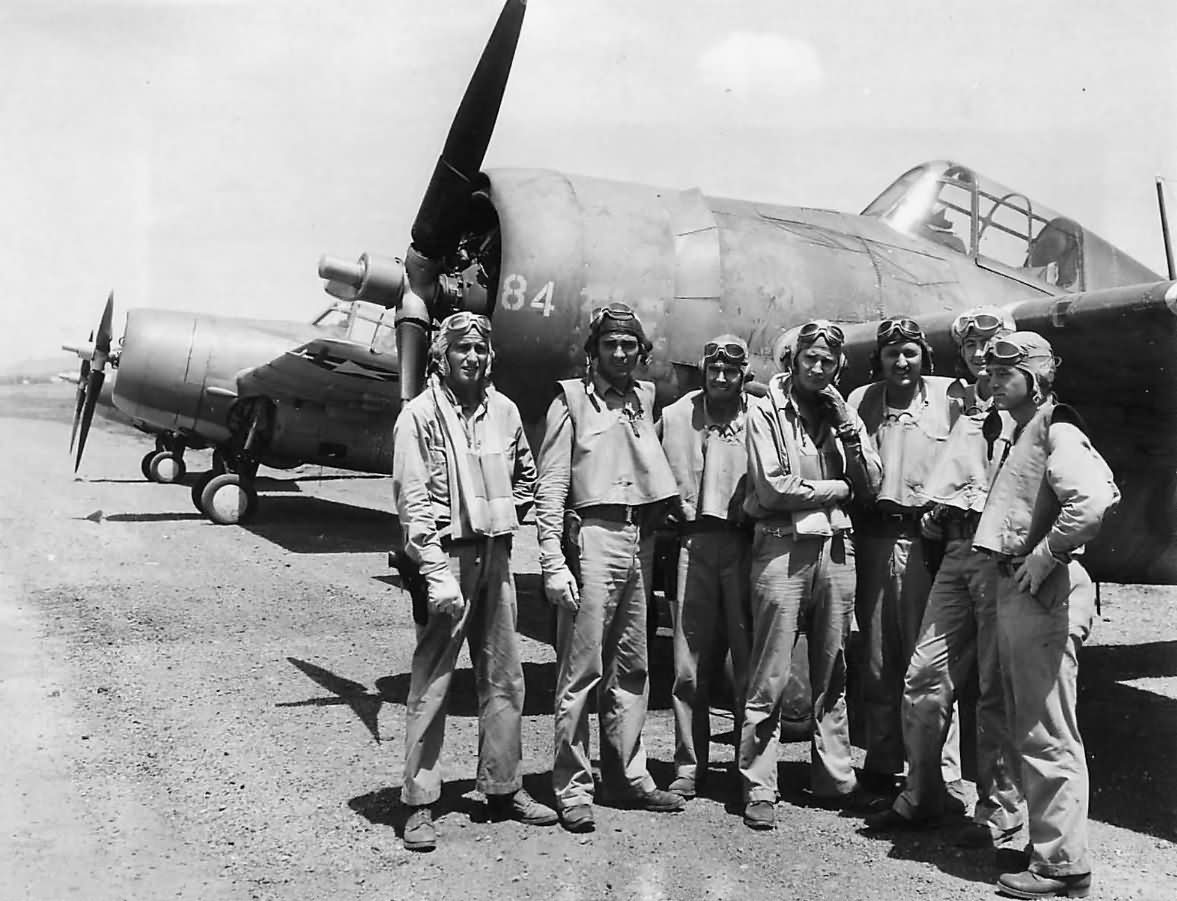 F4F_VMF-121_Ace_Joe_Foss_and_Joes_Flying_Circus_Pilots_on_Guadalcanal ...