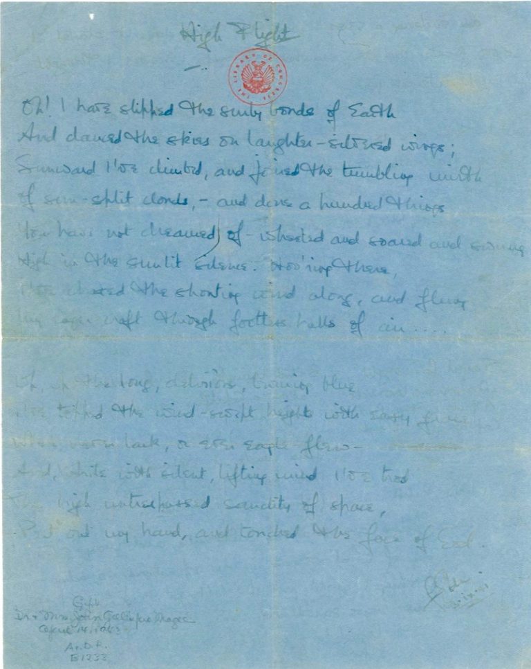 18 August 1941: “High Flight” | This Day in Aviation