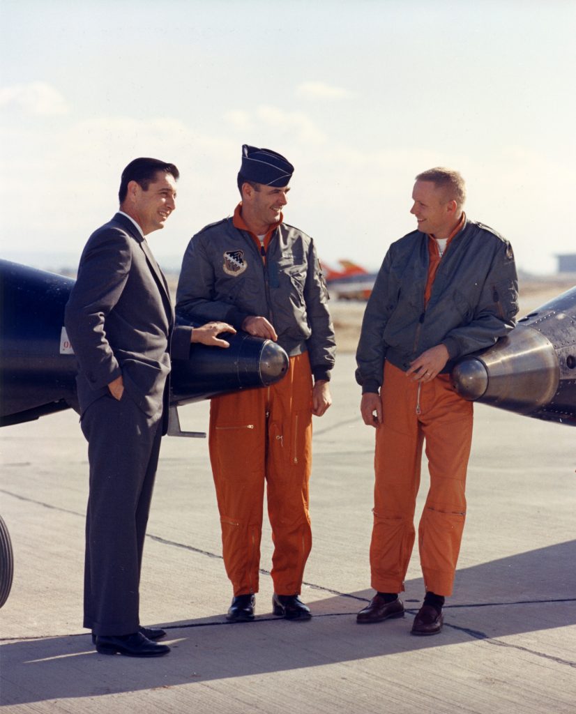 Crossfield, White and Armstrong at X-15-2 delivery ceremony 2/7/61 NASA ...